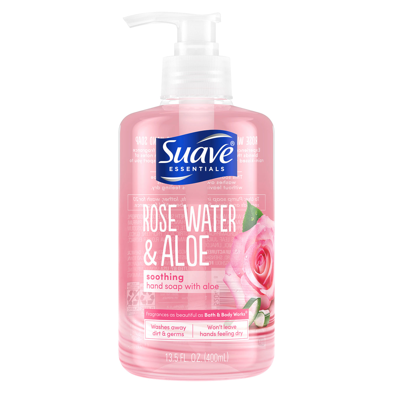 Suave Essentials Soothing Liquid Hand Soap Rose Water & Aloe 13.5 oz ...