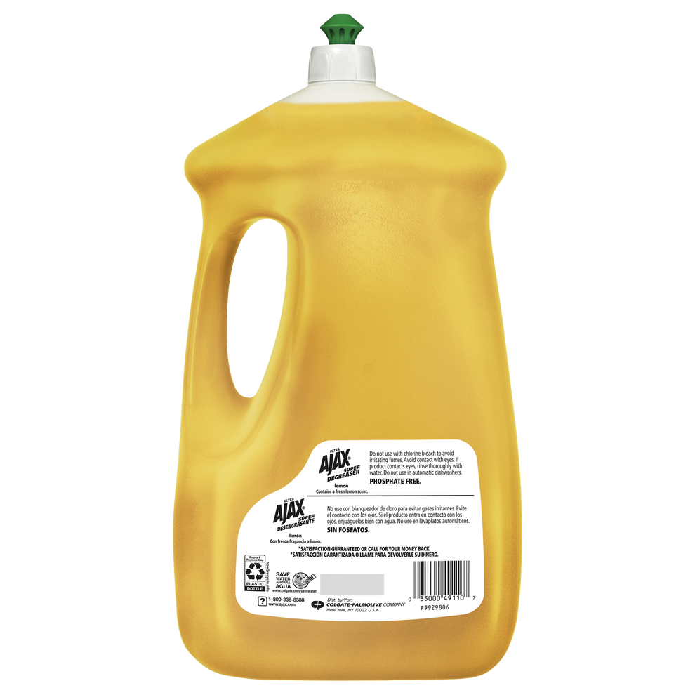 Ajax Ultra Super Degreaser Liquid Dish Soap, Lemon - 90 fluid ounce ...