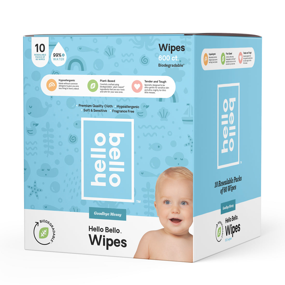 Hello Bello Baby Wipes, Unscented, 600 Count – Rafaelos