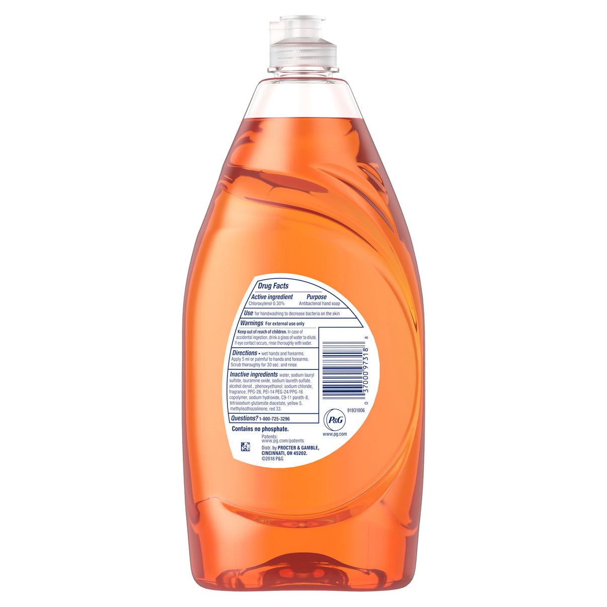 Dawn Ultra Antibacterial Liquid Dish Soap, Orange Scent, 28 fl oz ...