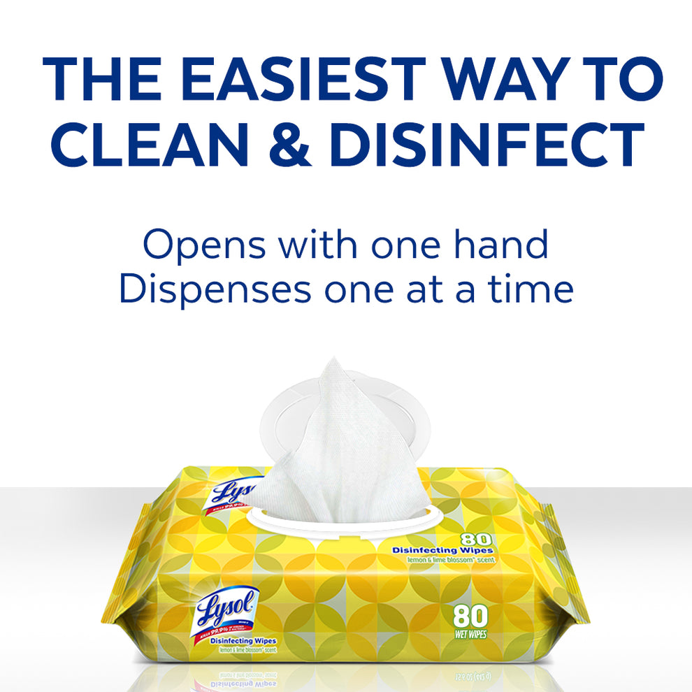 Lysol Handi-Pack Disinfecting Wipes, 80ct, Lemon & Lime Blossom Scent ...