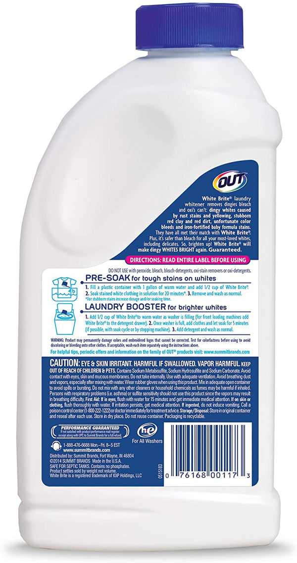 Out White Brite Laundry Whitener Bleach, 12 oz – Rafaelos